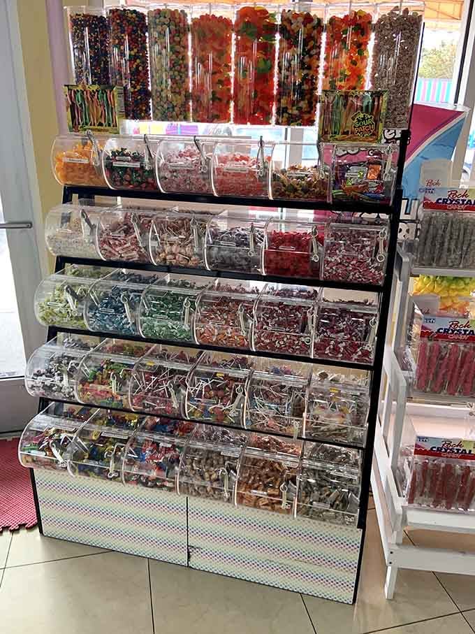 Wall-to-wall candy bins that make you feel like a kid in, well, exactly where you are right now.