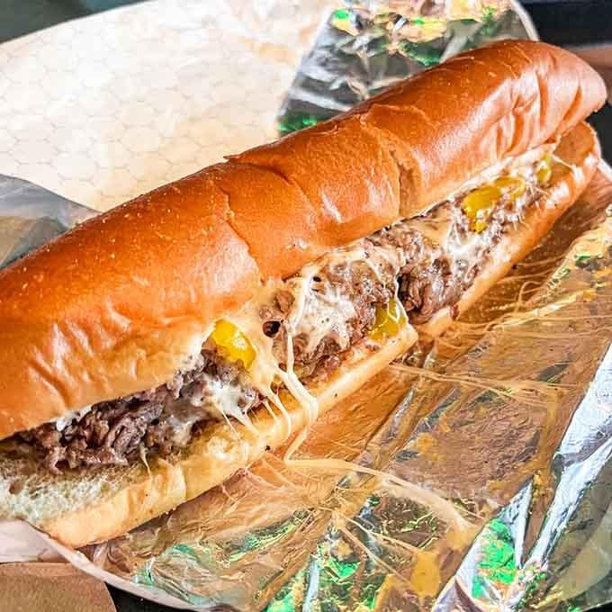 Cheesesteak Hoagie proves that cheese pull is a legitimate form of art appreciation.