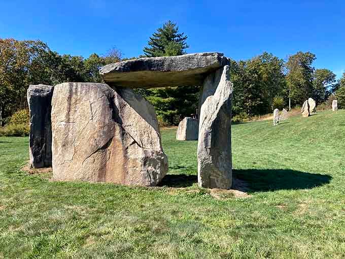 Ancient Stonehenge vibes meet New England creativity in these massive megaliths that demand your attention and wonder.