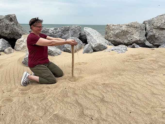 Building sandcastles with a view that makes you forget you're still in the Midwest, somehow.