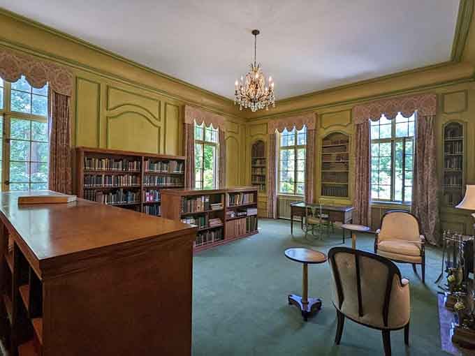 The library inside feels like Belle's dream come true, minus the talking candlesticks but plus actual peace and quiet.