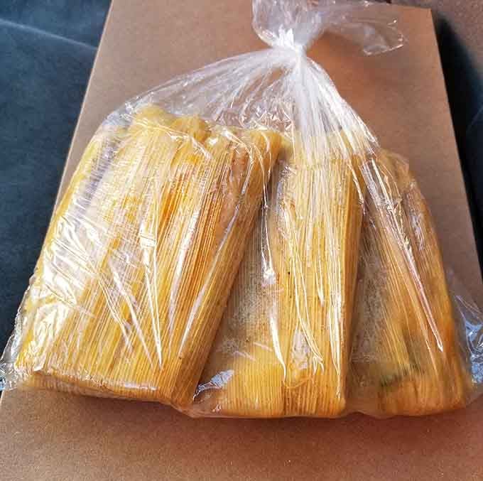 These wrapped bundles of joy are what tamale dreams are made of, ready for their journey home.