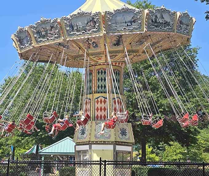 This vintage carousel spins with the kind of timeless elegance that makes everyone feel like a kid again.