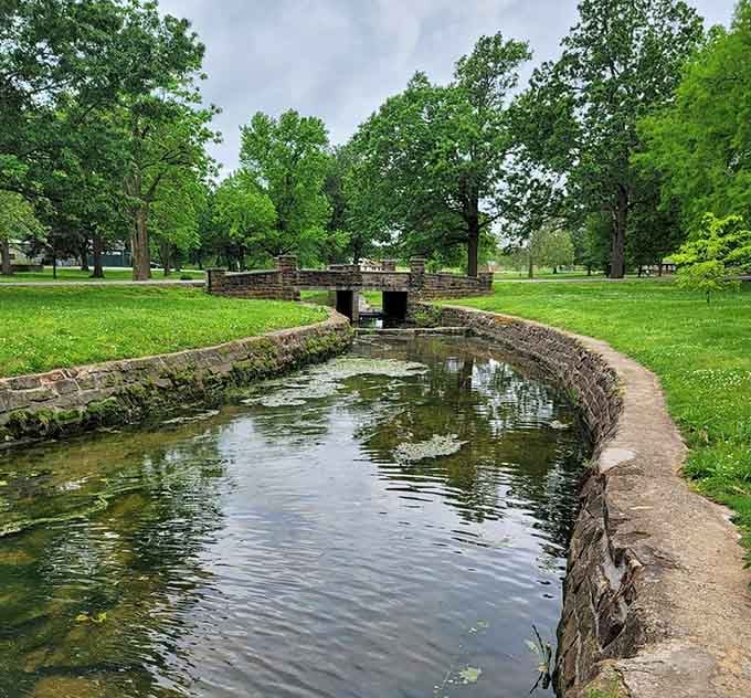 This charming waterway meanders through the park like it's got all the time in the world, because it does.