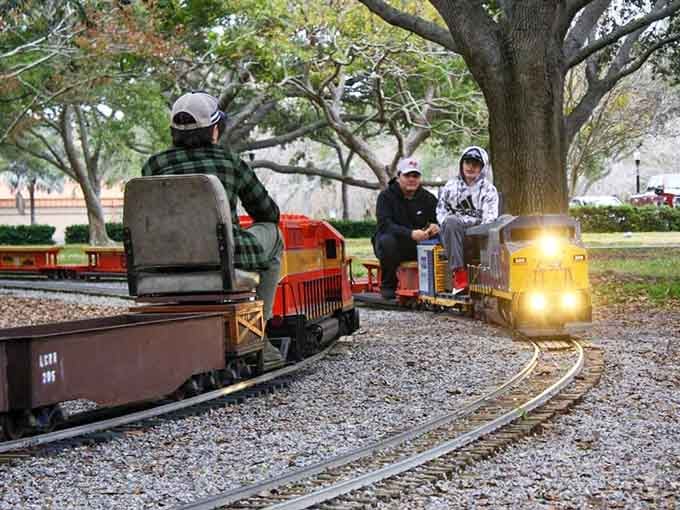 Two trains passing creates a miniature railroad moment that would make Casey Jones grin from ear to ear.
