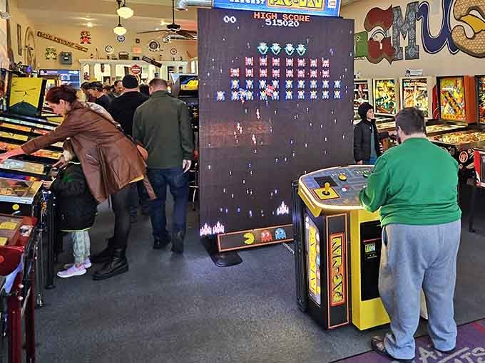 When Space Invaders towers over you, suddenly those childhood arcade memories don't feel quite so distant anymore.