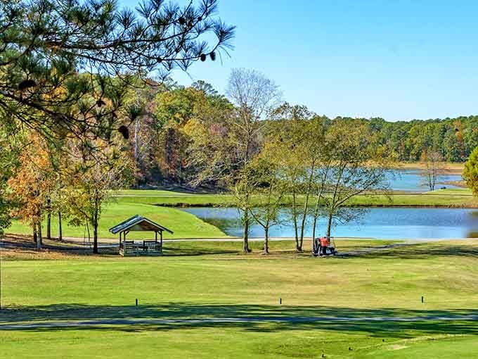 Hickory Knob's golf course proves that paradise doesn't require an ocean view, just perfectly manicured greens meeting pristine lake waters.