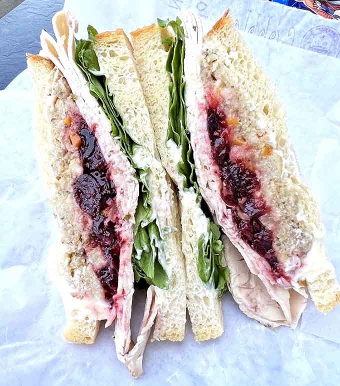 The Gobbler brings Thanksgiving vibes year-round with layers that would make your grandmother nod approvingly at the table.