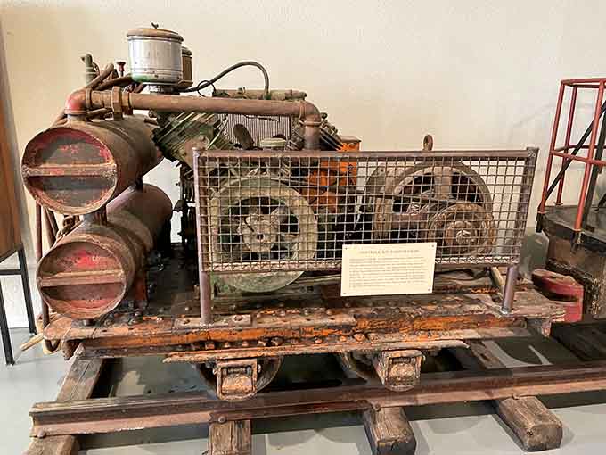 Portable air compressor that powered underground operations, proving sometimes the supporting cast deserves equal billing and respect.