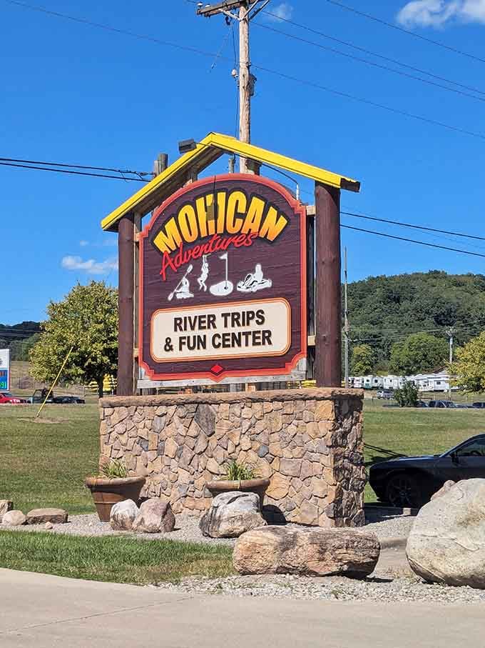 This sign promises adventure and delivers on every single word, no false advertising here whatsoever.