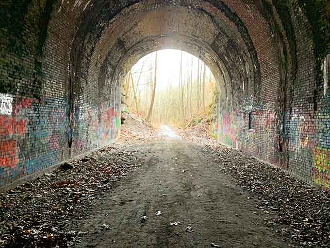 Looking through from inside, that circle of light at the end becomes your beacon, your goal, your "please let me out" moment.