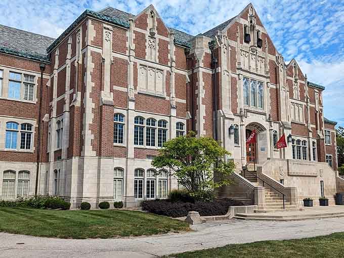 Ball State's museum building stands proud, housing art treasures without charging admission, bless them.
