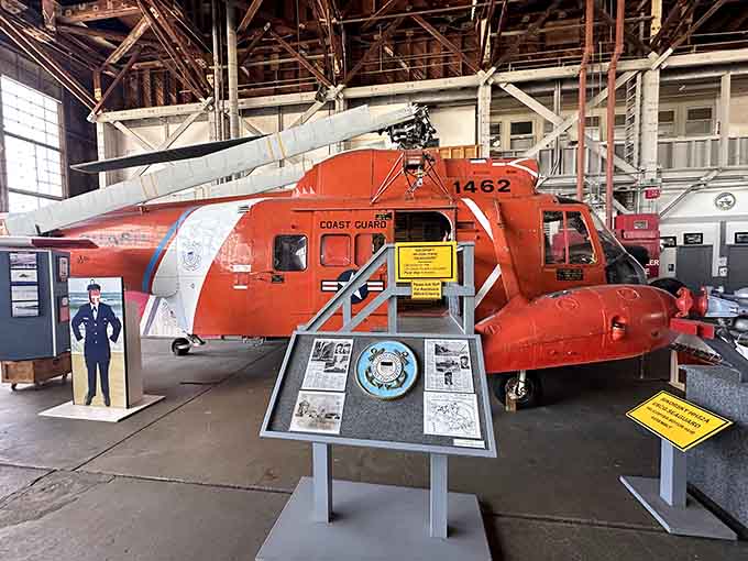 That bright orange Coast Guard helicopter saved lives while looking absolutely fabulous doing it, no question about it.