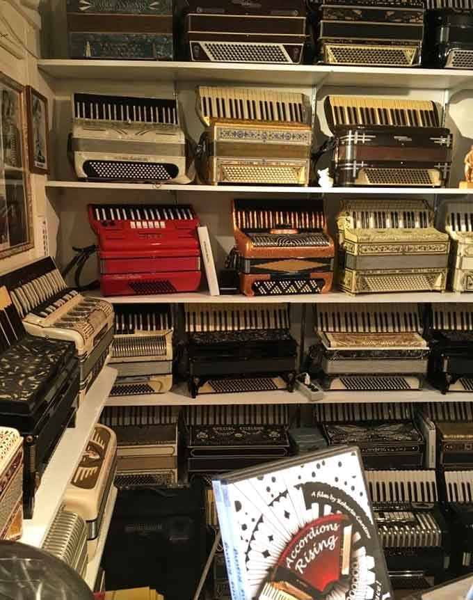 Floor-to-ceiling shelves packed with accordions in every color and style prove this isn't your average Connecticut museum experience.
