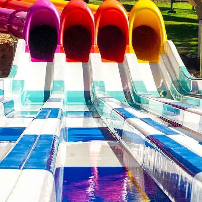 Four lanes of colorful competition where friendships are tested and bragging rights are earned in glorious, slippery fashion.