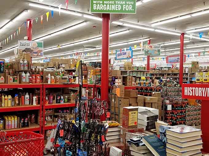Colorful signs and overflowing shelves create organized chaos that somehow makes perfect sense to treasure hunters.