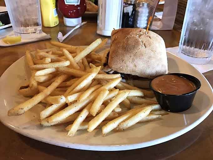 That Cuban pork sandwich comes with enough fries to share, though you probably won't want to.