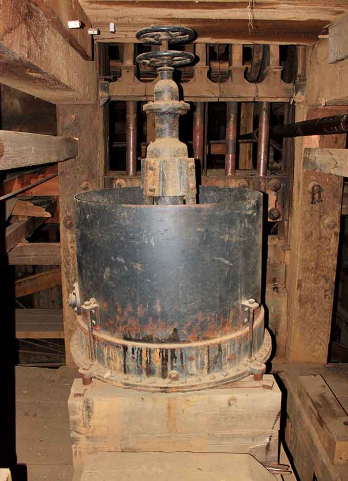 This mixing tank once processed dreams of silver and gold into cold, hard reality for hopeful prospectors.