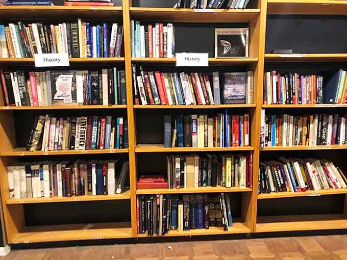 History sections organized just enough to guide you, chaotic enough to surprise you with unexpected literary gems.