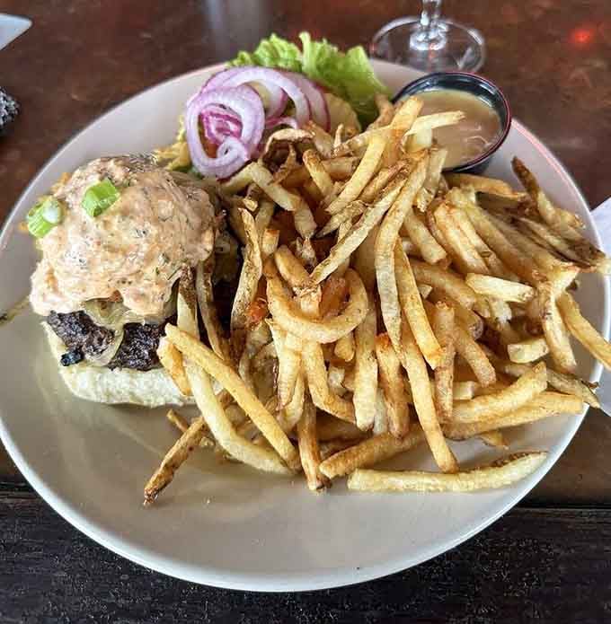 The Annabel Lee arrives looking like poetry on a plate, with fries that could inspire their own sonnets.