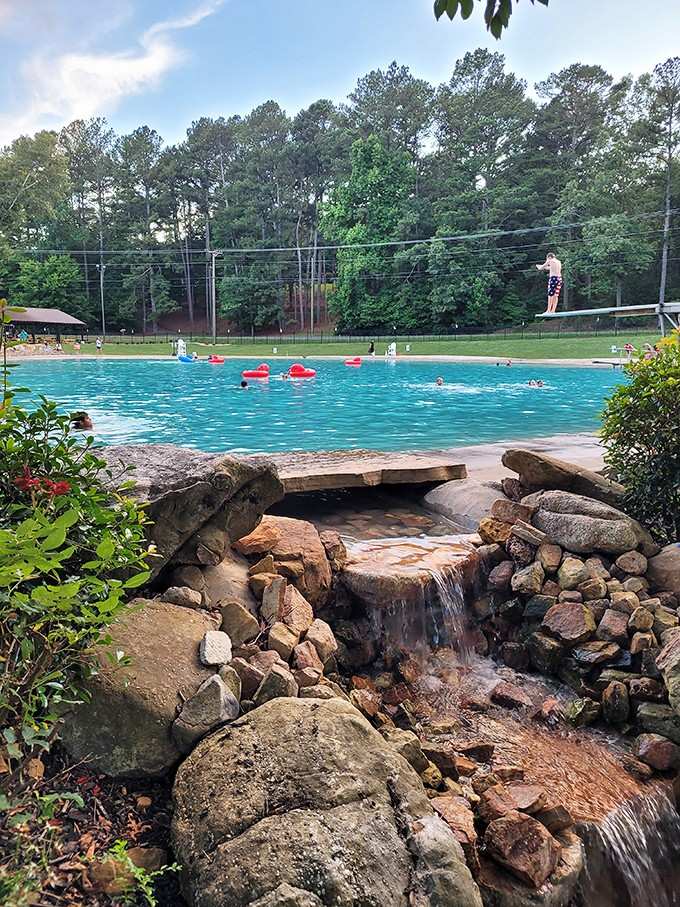 A natural waterfall feature that proves Mother Nature is the best decorator money can't buy.