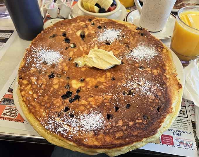 Behold the chocolate chip pancake that launched a thousand Instagram posts and zero regrets about skipping your diet.