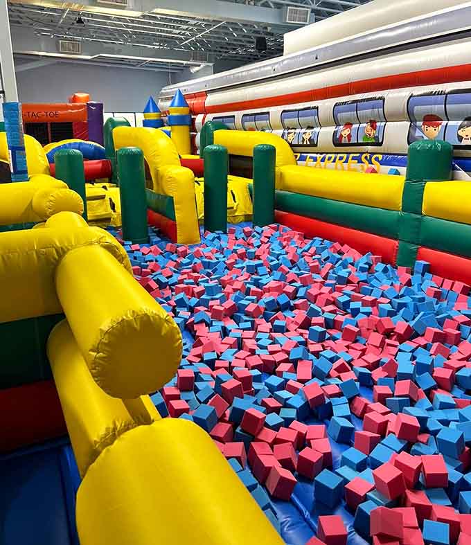 This foam pit looks like a ball pit's cooler older sibling who went to art school and came back interesting.