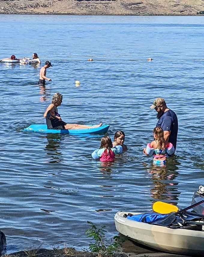 Families enjoying water that won't turn them into popsicles&mdash;now that's the kind of beach day everyone can appreciate.