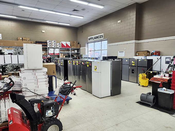 Refrigerators and appliances line up like eager contestants, ready to upgrade your kitchen without bankrupting you.