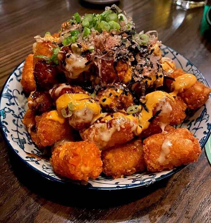 Tater tots grew up, went to culinary school, and came back looking like this masterpiece of deliciousness.