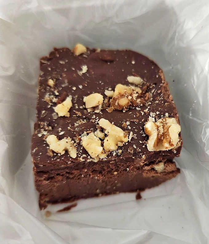 Homemade fudge topped with walnuts proves that dessert doesn't need to wait until after dinner to make an appearance.