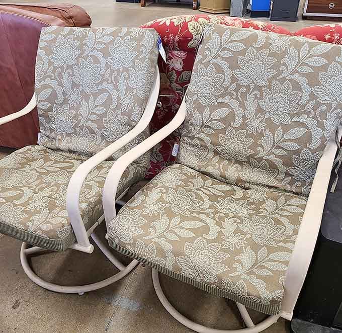 These patio chairs are ready for their second act, perfect for sipping lemonade and judging the neighbors' landscaping choices.
