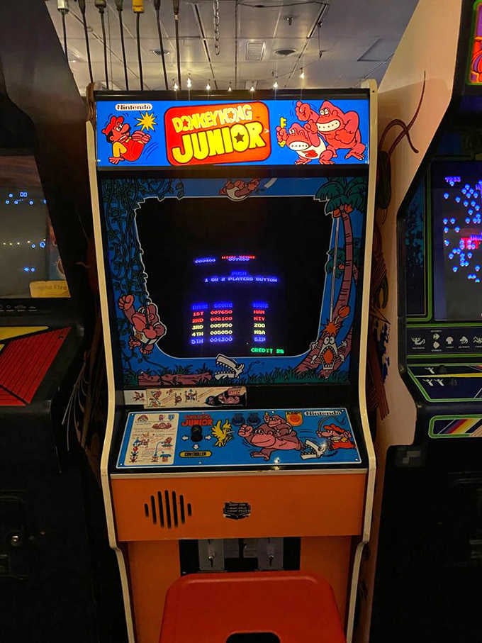 Donkey Kong Junior in all its orange-cabinet glory, because some classics never need a software update.
