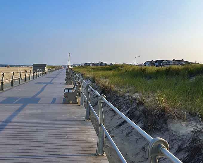 The boardwalk stretches ahead like an invitation to forget everything waiting in your inbox back home.