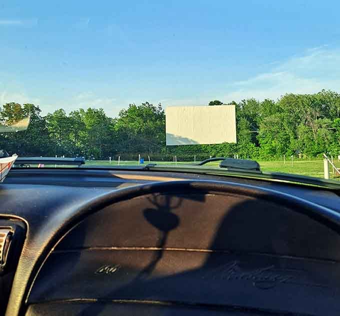 Your dashboard becomes the frame for tonight's feature presentation, complete with the best seat in the house.