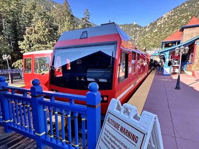 Modern Swiss engineering meets Colorado mountains, proving that sometimes the best way up is letting someone else do the work.