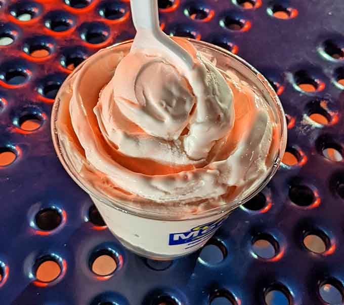 Teaberry custard swirled to perfection, because sometimes pink isn't just a color, it's a flavor journey.