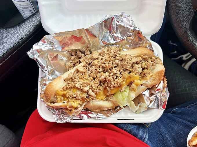Look at that perfectly griddled masterpiece&mdash;this is what cheesesteak dreams are made of, folks.