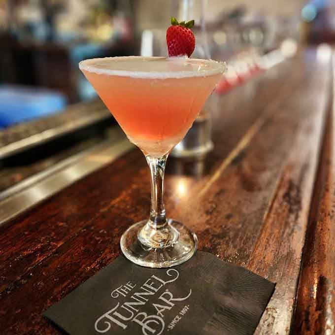 That strawberry perched on top knows it's the garnish equivalent of a cherry on a '57 Chevy, classic perfection.