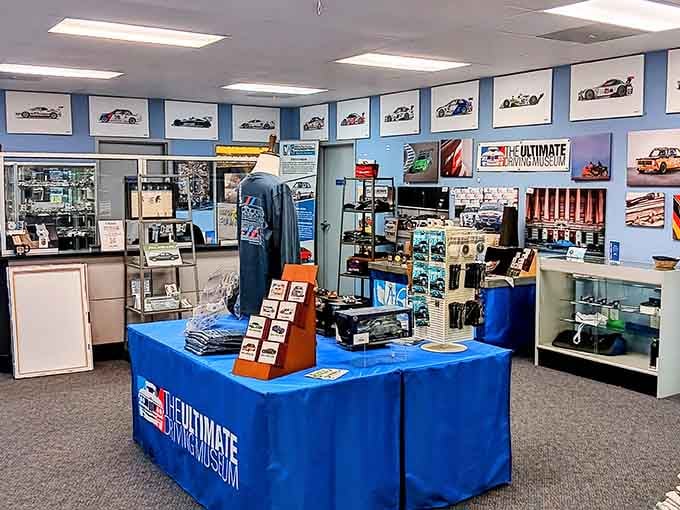 The gift shop offers souvenirs for folks who want to take home memories of German engineering excellence.