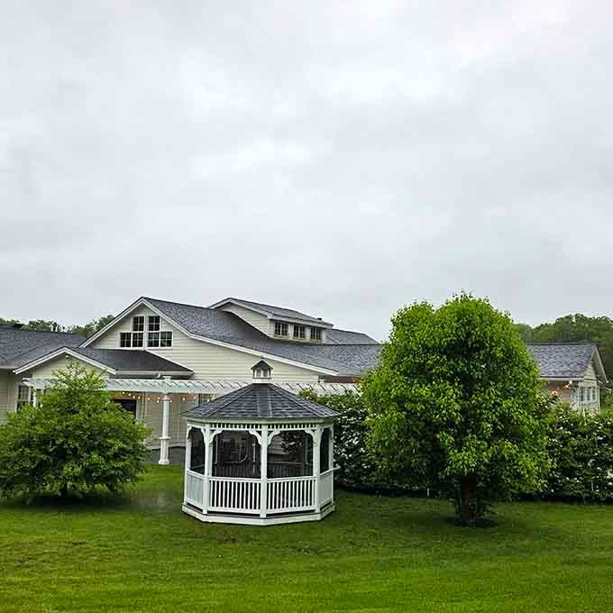 That gazebo looks like it's waiting for a summer concert or maybe just a good book and lemonade.
