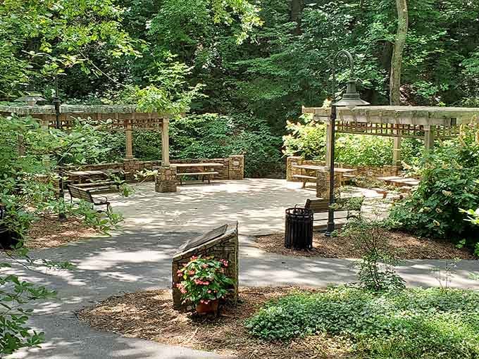 Rogers Park offers shaded seating where contemplation comes naturally and stress takes a permanent vacation.