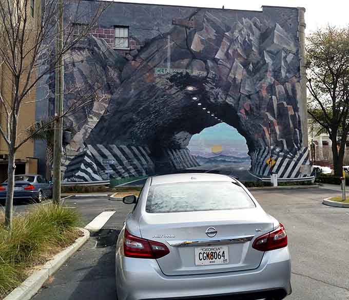 The ultimate test: can your GPS navigate through a painted tunnel? Spoiler alert: it cannot.