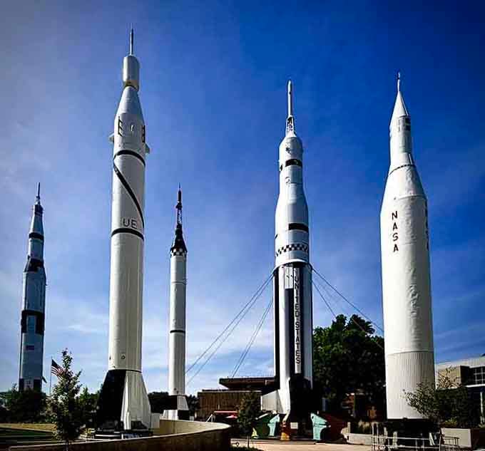 Rocket Park's towering collection stands like a metallic forest where trees reached for the stars instead.