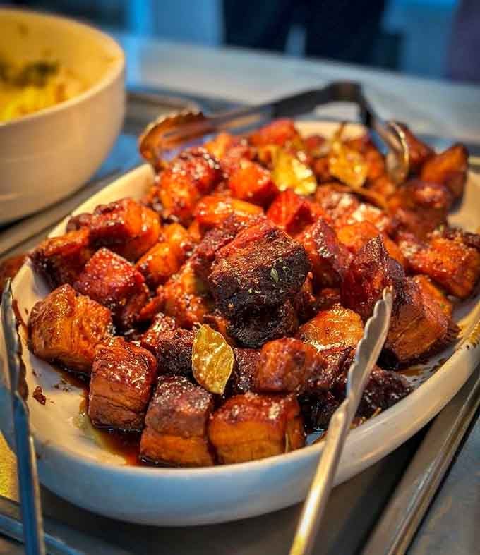 Braised pork belly so tender it practically melts before you even pick up your chopsticks to grab another piece.