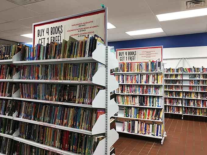 Buy four books, get one free: because your overflowing shelves clearly need more company anyway.
