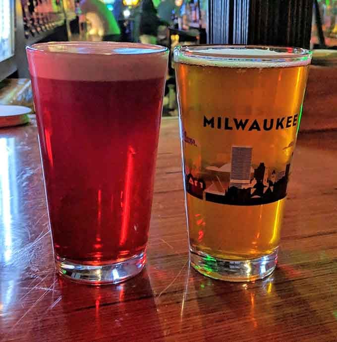 Milwaukee-branded glassware means you're supporting local while sipping something delicious, which is basically multitasking at its finest.