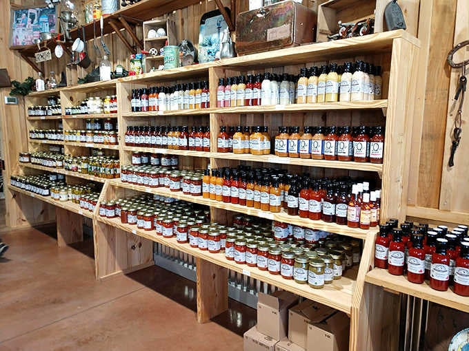 When shelves are stocked this deep with local jams and sauces, you know someone takes their preserves seriously.