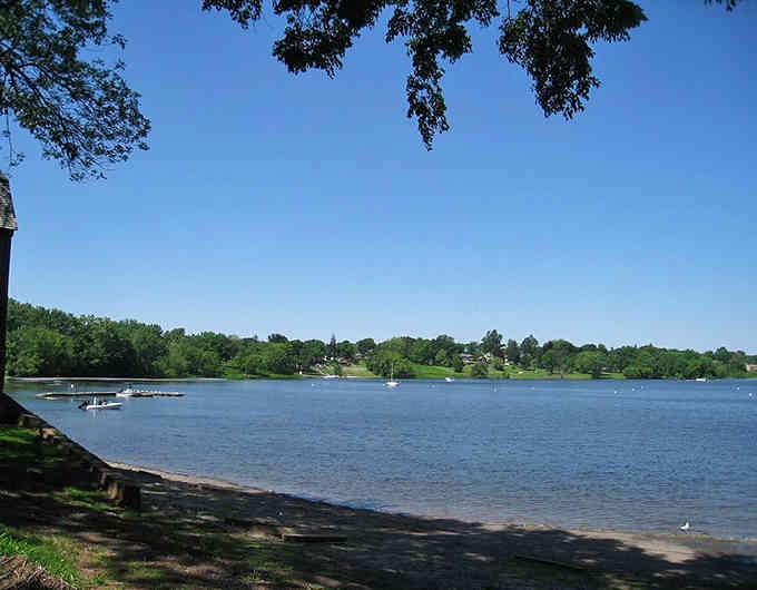 The Wethersfield Cove sparkles under summer skies, offering waterfront views that make you forget you're just minutes from the highway.