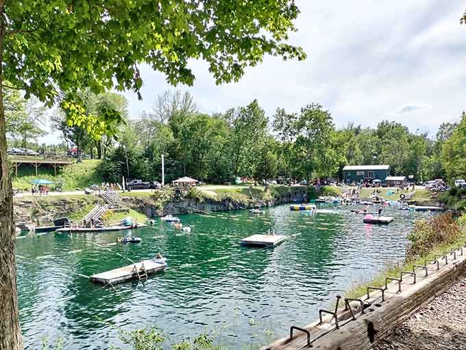 Early morning at the quarry, before the crowds arrive, feels like discovering your own private oasis.